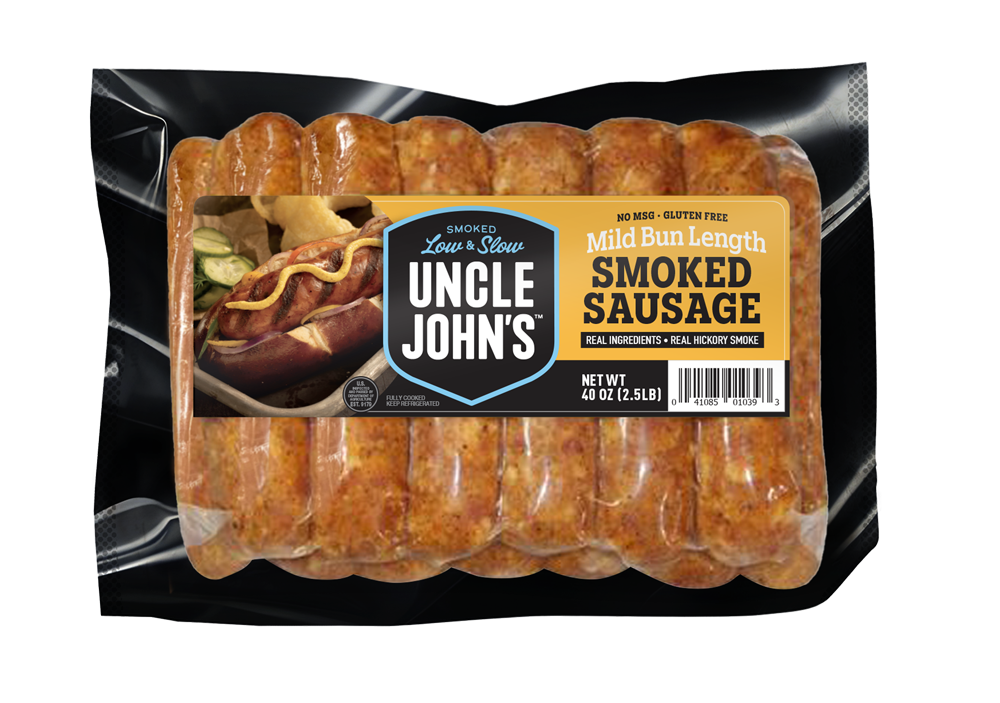 Mid Bun-Length Sausage | Uncle John's | Sausage Smoked Low and Slow
